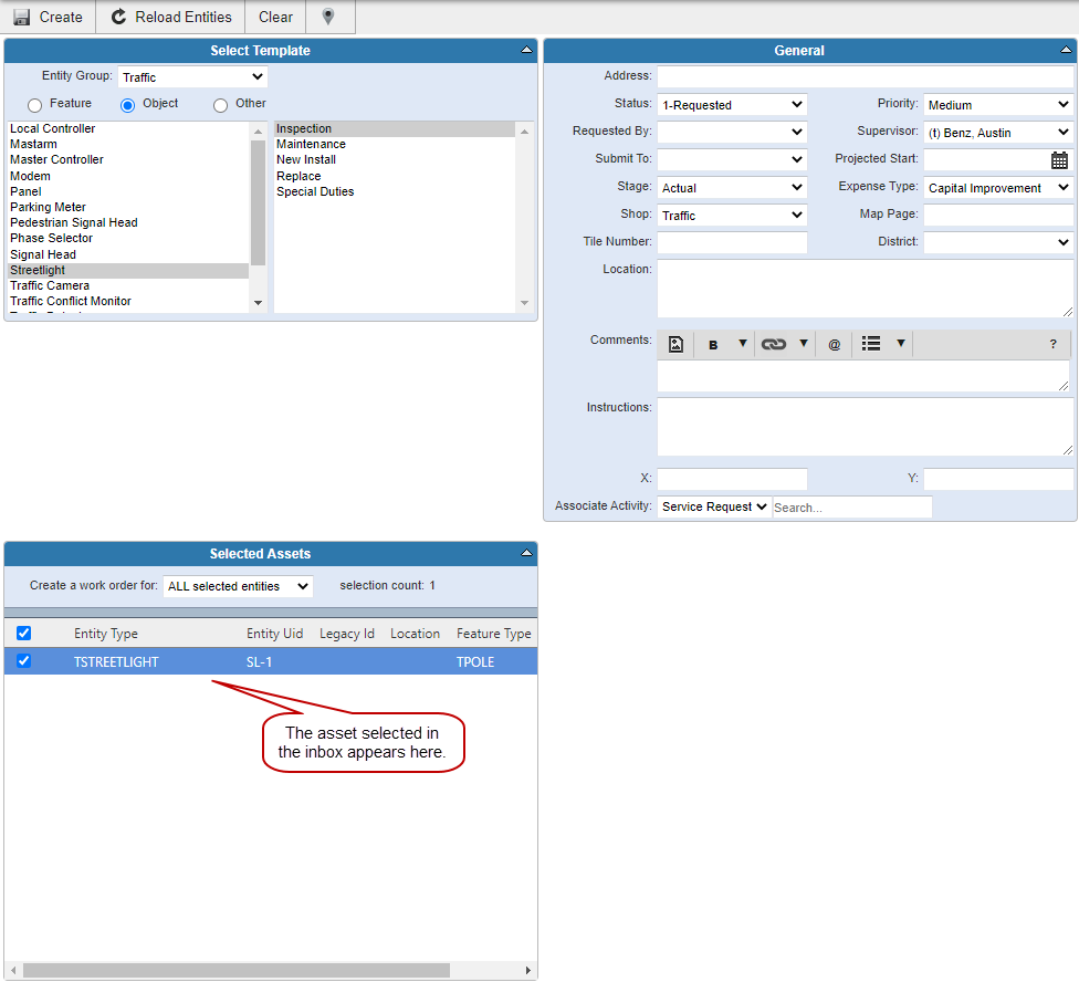 Create an Attached Work Order