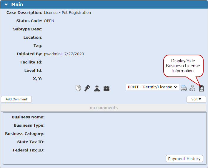 View Business License Information